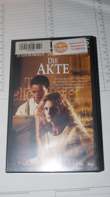 DIE AKTE JULIA Roberts Denzel Washington VHS VIDEO Kassette EUR 1,00 ...