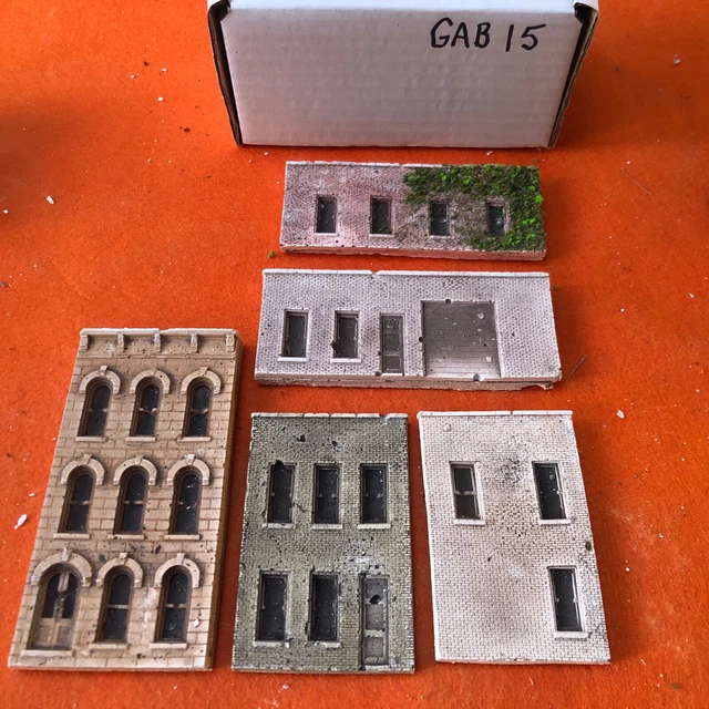 OO SCALE low relief brick buildings X 5 Pcs Pre Painted And Weathered ...