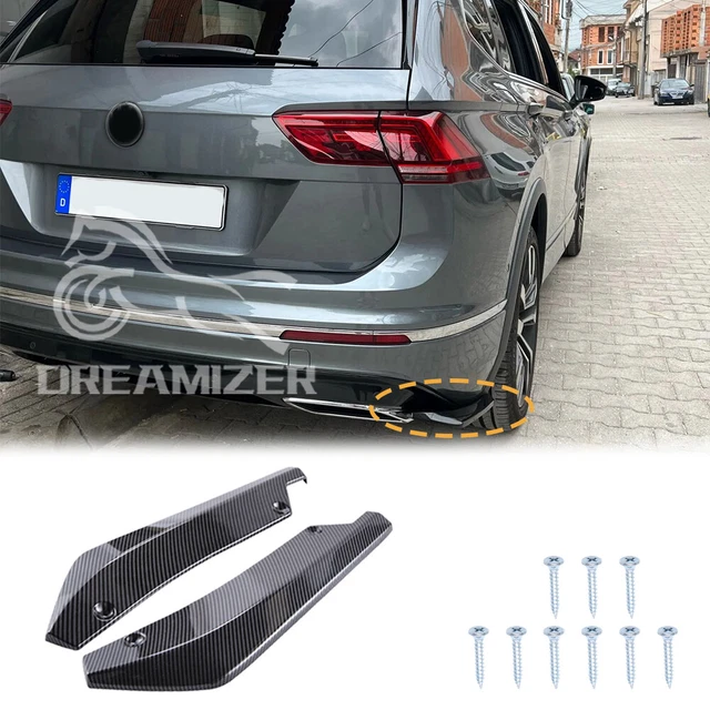 For Vw Tiguan R Line Carbon Fiber Rear Spats Bumper Diffuser Spoiler