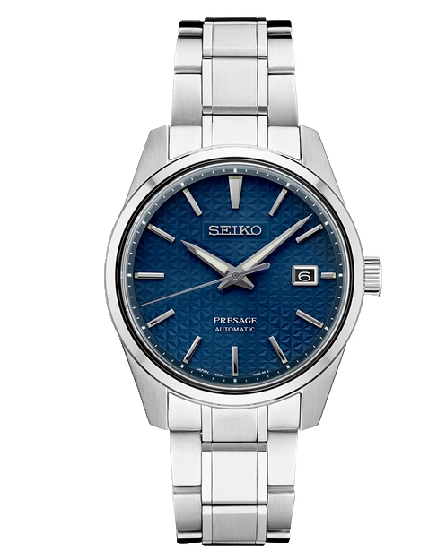 NEW SEIKO PRESAGE Sharp Edged Series Stainless Steel Blue Dial Men ...