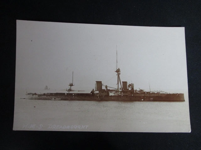 HMS DREADNOUGHT ROYAL Navy Battleship Real Photo Vintage Postcard H24 £ ...