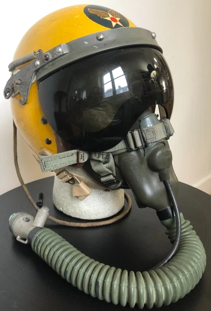 ORIGINAL USAF FIGHTER pilot flight helmet type P-1A / P3 Korea War ...