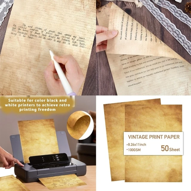 50 SHEETS DOUBLE-SIDED Printer Paper Old Fashioned Letter Paper for ...