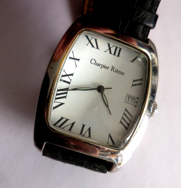 ANCIENNE MONTRE CHARPIER Rieme Suisse A Date En Tonneau, Beg ...