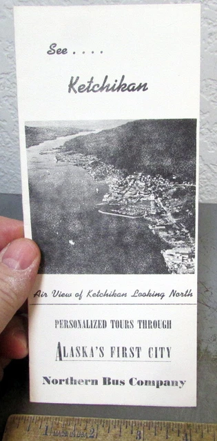 VINTAGE KETCHIKAN ALASKA Northern Bus Company Tour Brochure, hard to ...