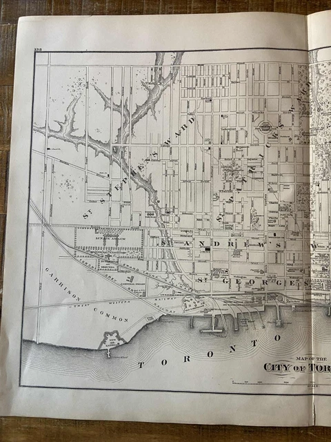 B/W MAP OF THE CITY OF TORONTO, CANADA - 1877 (Page 139) $280.50 ...