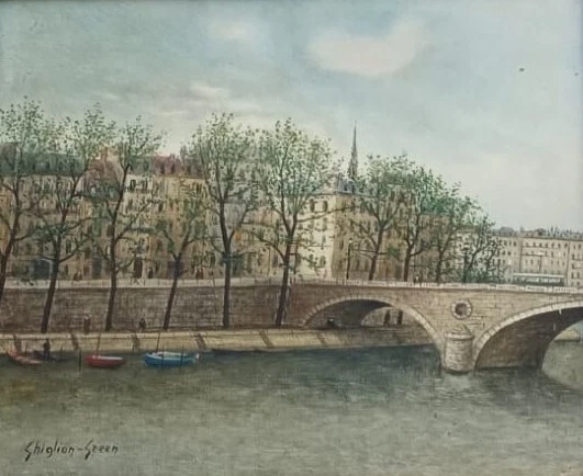 TABLEAU ANCIEN HUILE sur toile Maurice Ghiglion Green signé encadré EUR 600,00 - PicClick FR