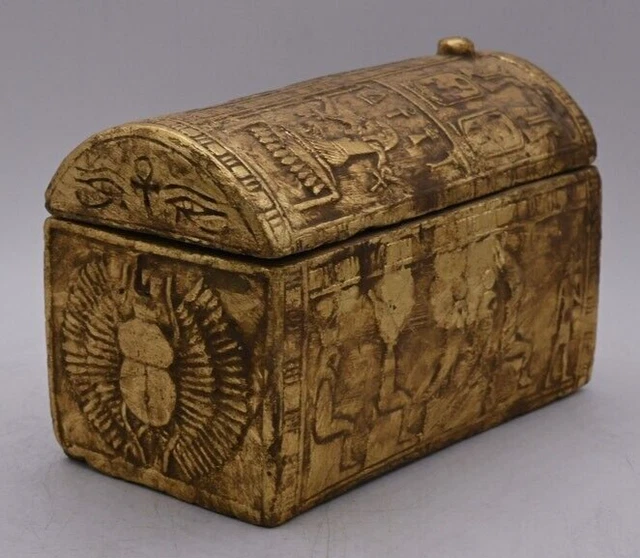RARE ANCIENT EGYPTIAN Antiques Egyptian Jewelry Hieroglyphics Box ...