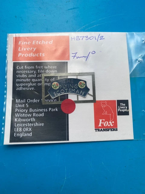 NEW FOX TRANSFERS HEADBOARD For LNER BR Engine Loco Train THE FLYING ...