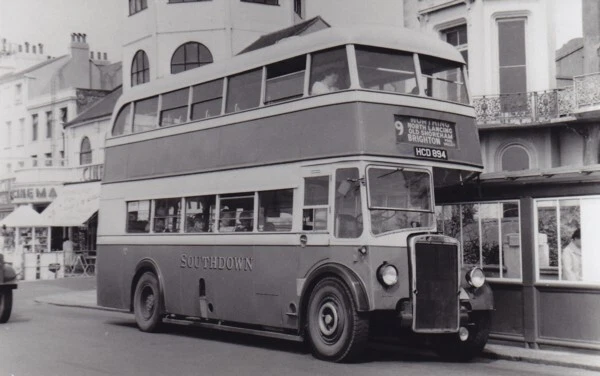 BUS PHOTO SOUTHDOWN Leyland PD1 HCD 894 Marine Parade Worthing Route 9 ...