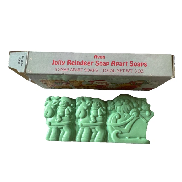 VINTAGE AVON JOLLY Reindeer Snap Apart Soaps 3oz - Stocking Stuffer NOS ...