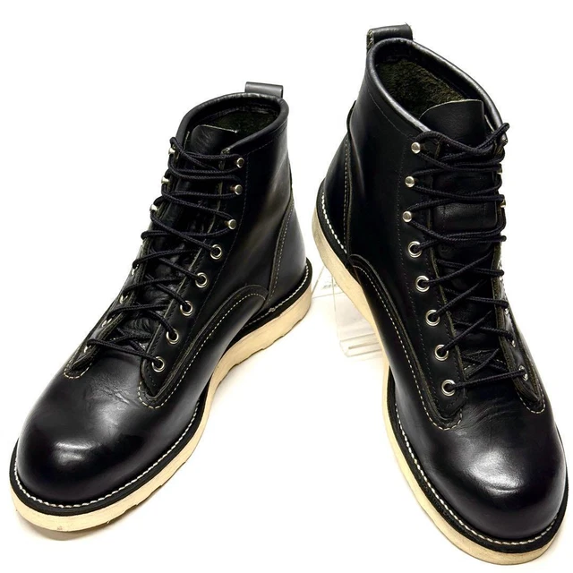 RED WING 2913 LINEMAN 6" Round Toe Work Boots Black Leather Men's US10D ...