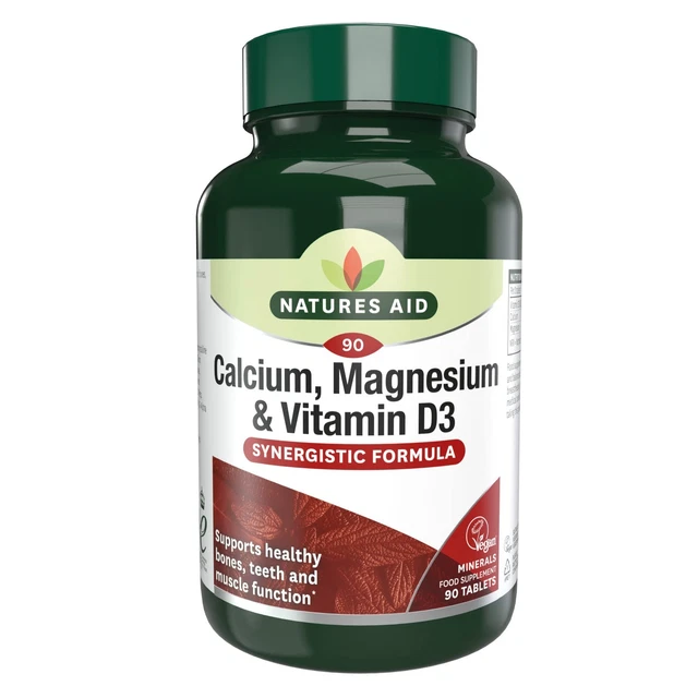 NATURES AID CALCIUM Magnesium & Vitamin D3 - Supports 90 count (Pack of ...