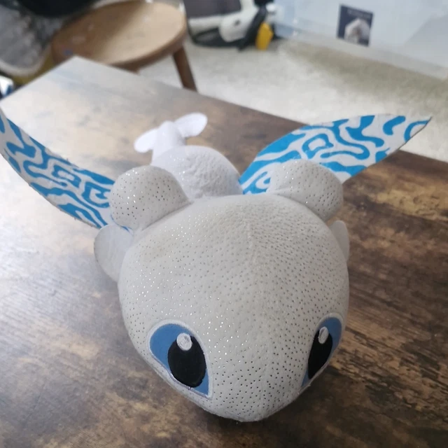 Dreamworks How To Train Your Dragon Whiteblue Glitter Plush Dragon