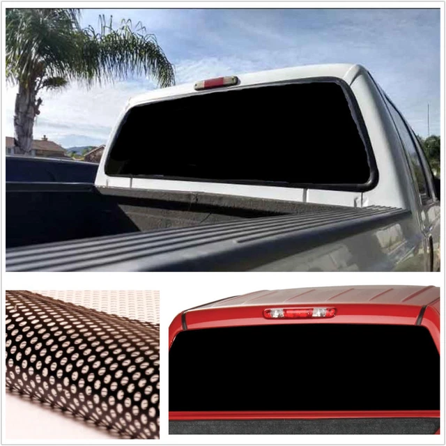 22& X 65& BLACK Rear Window Perforated Decal Tint Graphic Sticker Truck ...