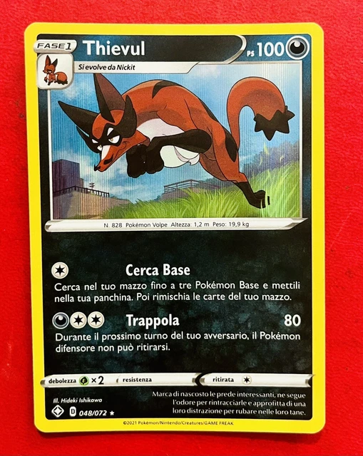 LOTTO CARTE POKÉMON THIEVUL 48 048/072 Holo - ITA MINT DESTINO ...