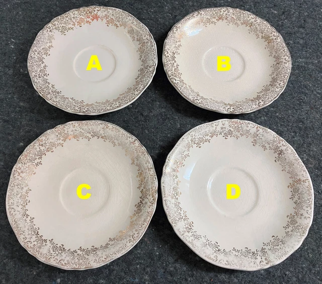 VINTAGE 1945+ ALFRED Meakin (England) Saucer (Pattern MEA348) x 4 $18. ...