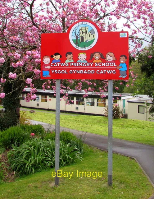 PHOTO 6X4 CATWG Primary School name sign, Main Road, Cadoxton, Neath ...