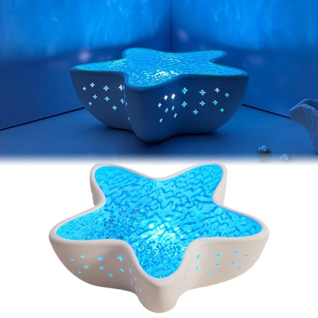 STARFISH OCEAN PROJECTION Lamp Rechargeable Romantic Water Ripple Night ...
