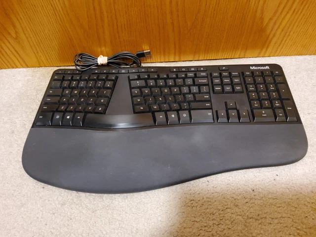 MICROSOFT WIRED USB Ergonomic Keyboard LXM-00001 Model 1878 - Black ...