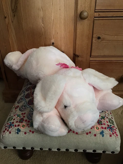 VINTAGE LARGE LAYING Lying Pink Pig Piglet Hemel Hempstead Soft Plush ...