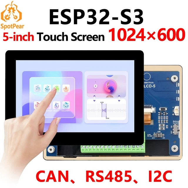 ESP32 S3 5 inch LCD (B) Development Board 1024x600 TouchScreen Display ...