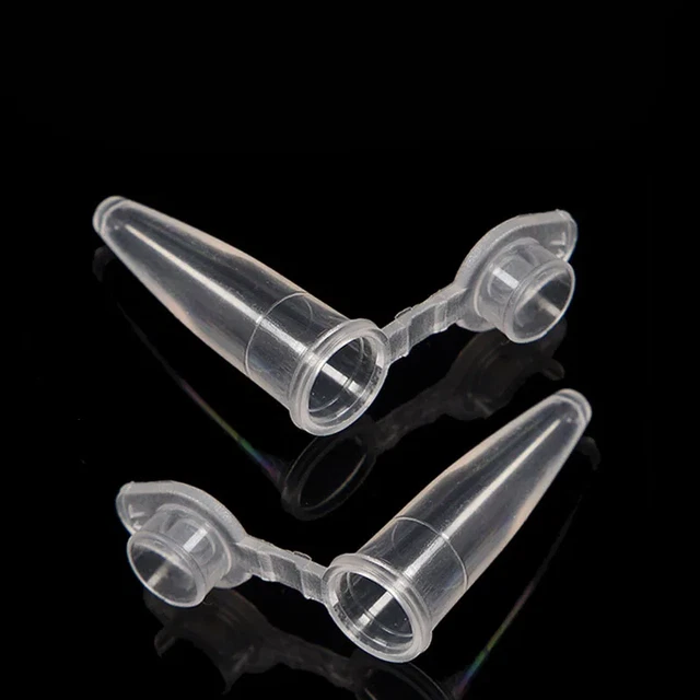MICRO 0.2 ML Centrifuge Tube 50 Test Tubes Transparent Plastic Tube ...