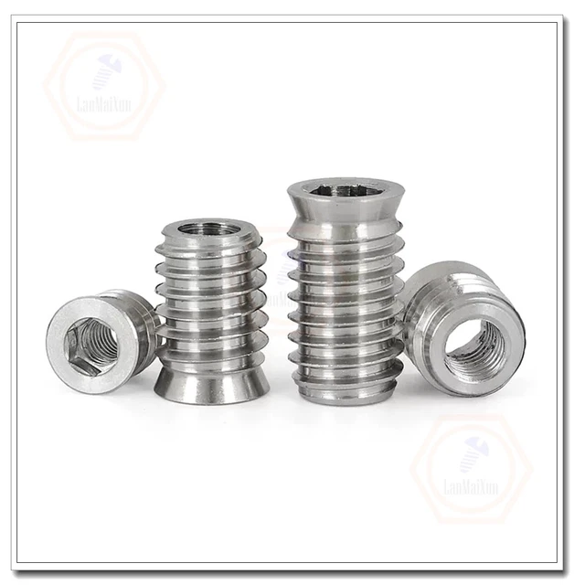 M4/M5/M6/M8/M10 304 STAINLESS Threaded Wood Insert Nuts Hex Drive Screw ...