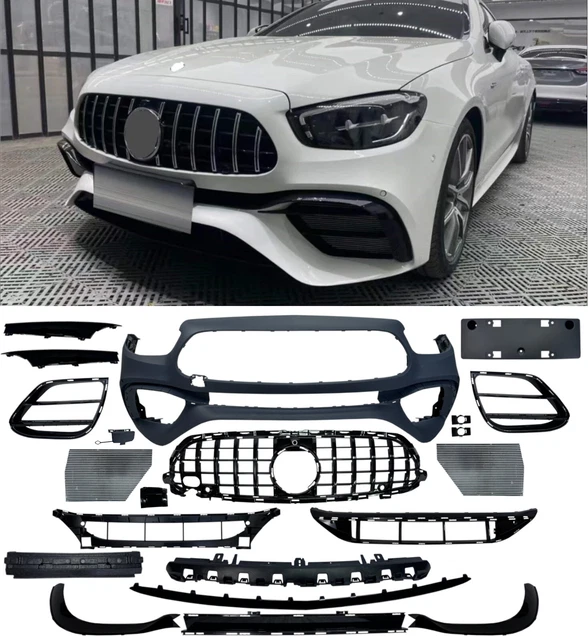 FRONT BUMPER GT Grille Body Kit E63 Look Primed For Mercedes E Class ...