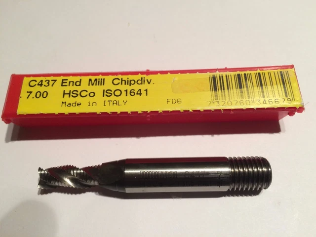 DORMER 7MM DIA Roughing End Mill Cutter, Threaded Shank, HSCo, C437 ...
