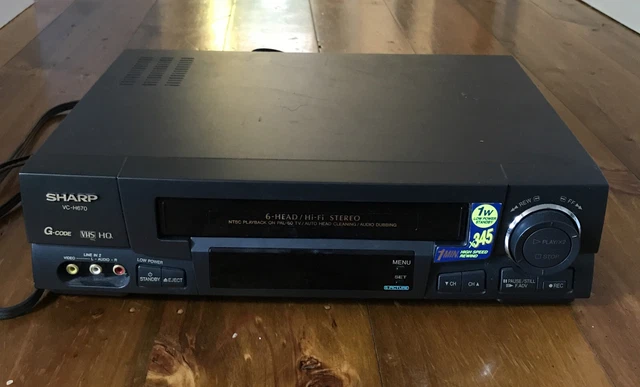 SHARP VCR VC-H670 Video Casette Tape VHS Player 6-Head Hi-Fi Stereo ...