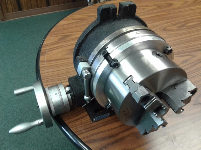 8& HORIZONTAL & VERTICAL ROTARY TABLE w. adapter & 6" 3-jaw chuck, #IN ...