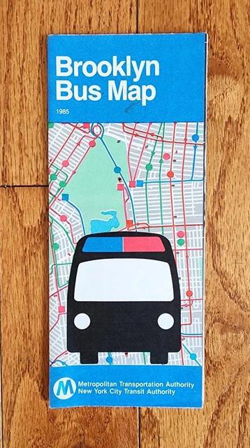 VINTAGE 1985 NYCTA Nyc Brooklyn Bus Map Mta New York City Transit ...