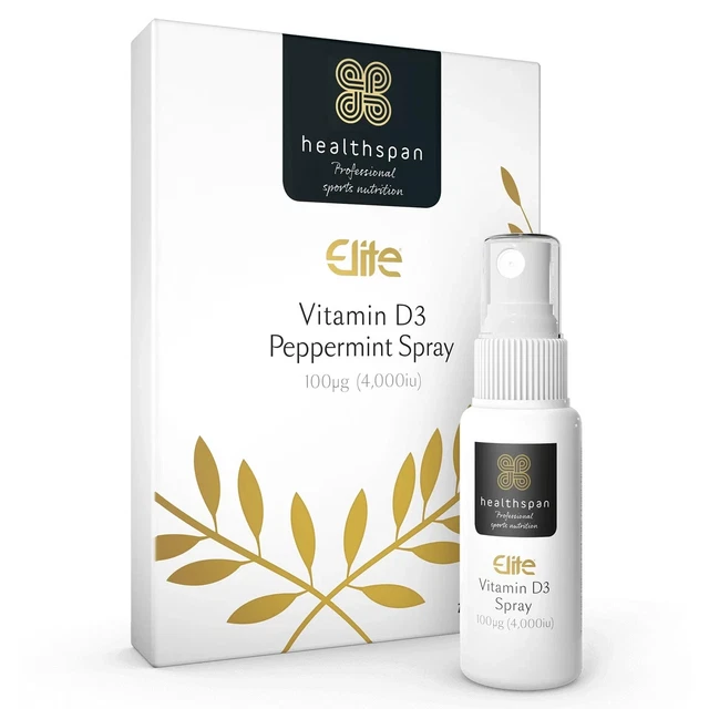 HEALTHSPAN ELITE VITAMIN D3 Peppermint Spray. Expiry 02/2026. 100 Daily ...