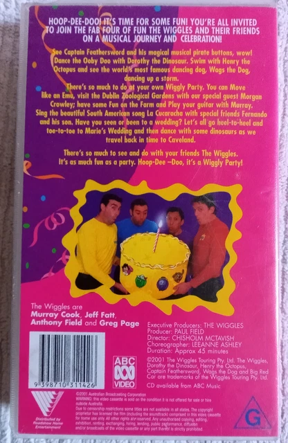 THE WIGGLES VHS Video Hoop-Dee-Doo It's a Wiggly Party Murray Jeff Greg ...