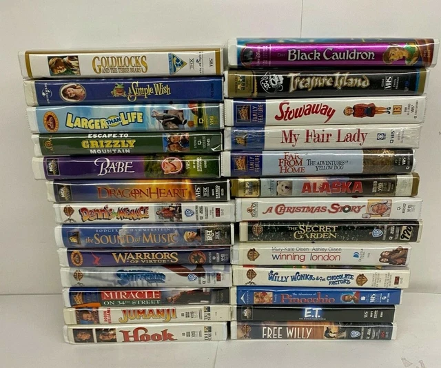 LOT OF 26 VHS Home Video's Clamshell WB Fox Video Babe E.T. Hook ...