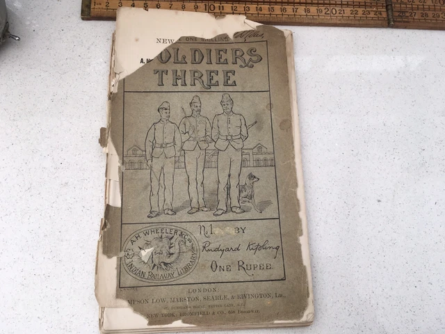 ANTIQUE RUDYARD KIPLING Soldiers Three Booklet, Indian Railway Library ...