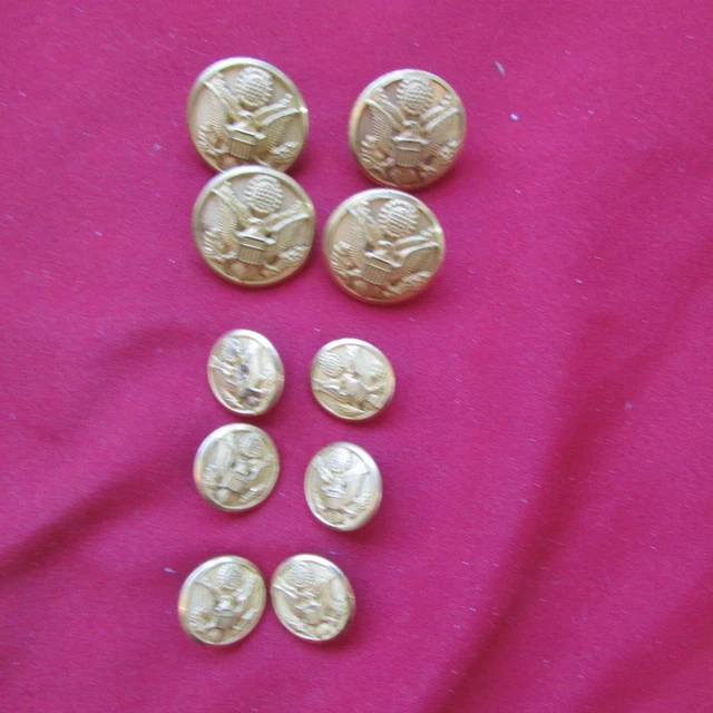 WW2/KOREA/VIETNAM US Army Dress Uniform Buttons, 2 Sizes, set of 10 £8. ...