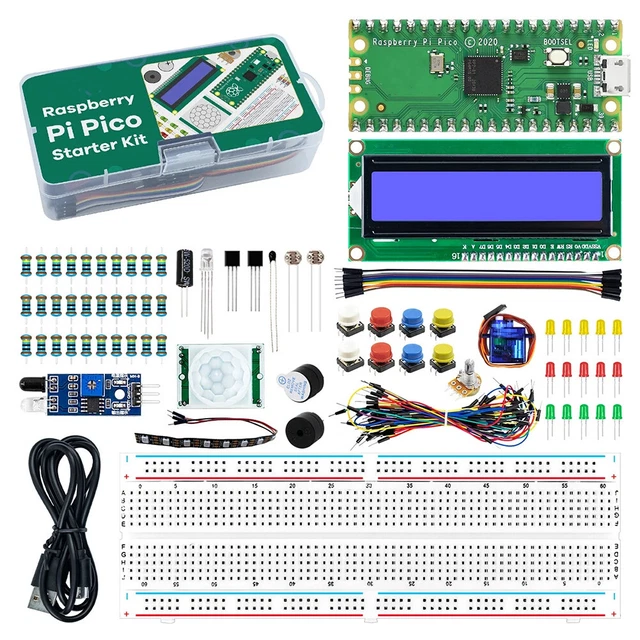 FOR RASPBERRY PI Pico RP2040 Starter Kit Breadboard Basic Starter Kit 9G Servo £14.12 - PicClick UK