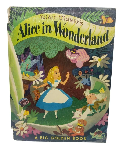 WALT DISNEYS ALICE In Wonderland 1951 Golden Press Big Golden Book ...