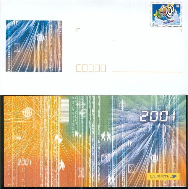 TIMBRE FRANCE - PAP avec son encart - Meilleurs voeux 2001 - NEUF EUR 1,25 - PicClick FR