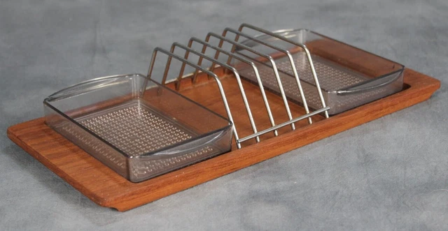 MID CENTURY VINTAGE Danish Teak Toast Rack Breakfast Set Digsmed ...