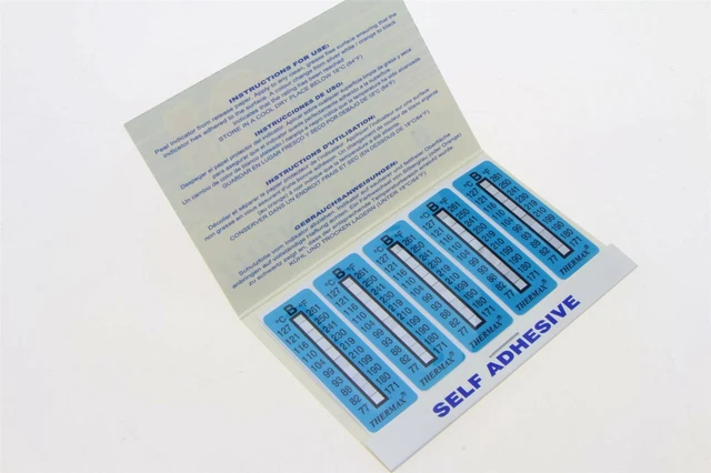THERMAX TMC 10 strips Temperature Label 10 Level Range B 77-127°C/171 ...