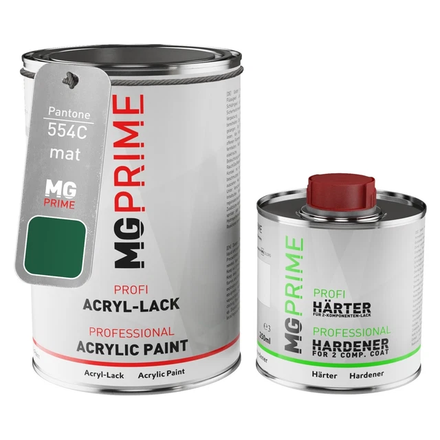 PANTONE 554C GREEN mat peinture acrylique 1,5 Litres 1500 ml durcisseur ...