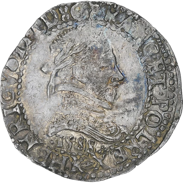 [#1178755] FRANCIA, HENRI III, 1/2 Franc au col plat, 1588, Bordeaux ...