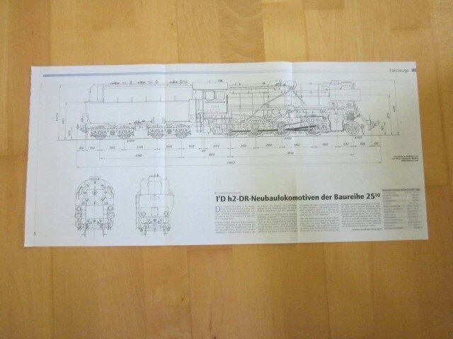 BAHN GROSSFORMAT RISSZEICHNUNG DR der DDR Neubaulok 25.10 1: 50 EUR 6 ...