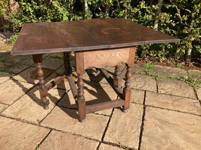 ANTIQUE 18TH CENTURY Solid Oak Rectangular Gate Leg Table Needs Some ...