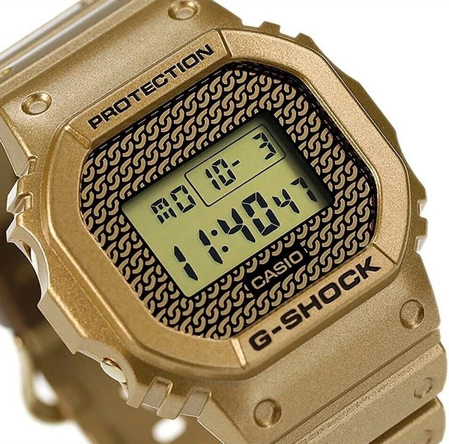 CASIO G-SHOCK DWE-5600HG-1JR HIP-HOP Chaîne en Or Modèle Inspiré Montre ...