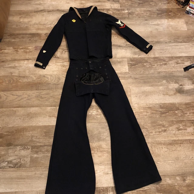 VTG WWII US Navy Coast Guard Cracker Jack Uniform Jacket & Pants Wool ...