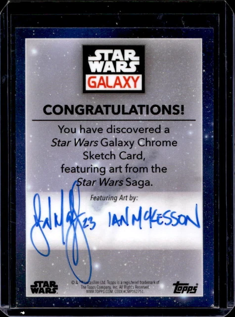 CARTE CROQUIS STAR Wars Galaxy 2023 par Ian McKesson autographe auto #1 ...